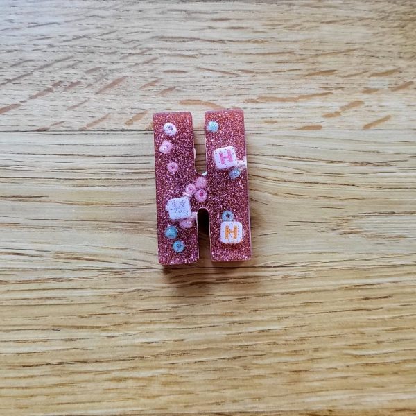Letter H – Chunky Resin Alphabet Letter – Copper Bead – Huson DIY